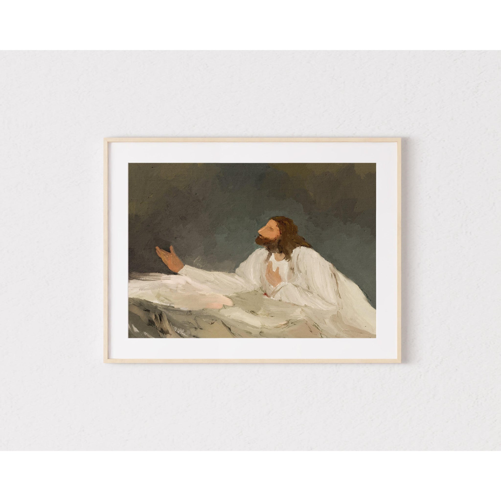 Modern Christian Art of Jesus Praying - Bible Story Art – Made Seen