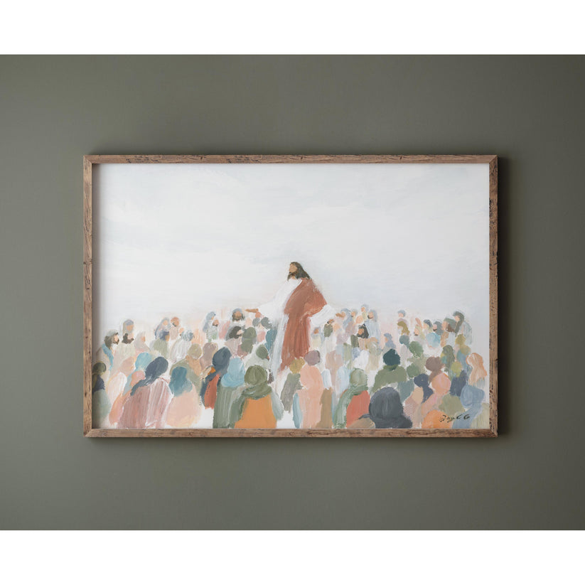 Modern Christian Bible Story Wall Art — “Jesus Teaching the Crowd ...