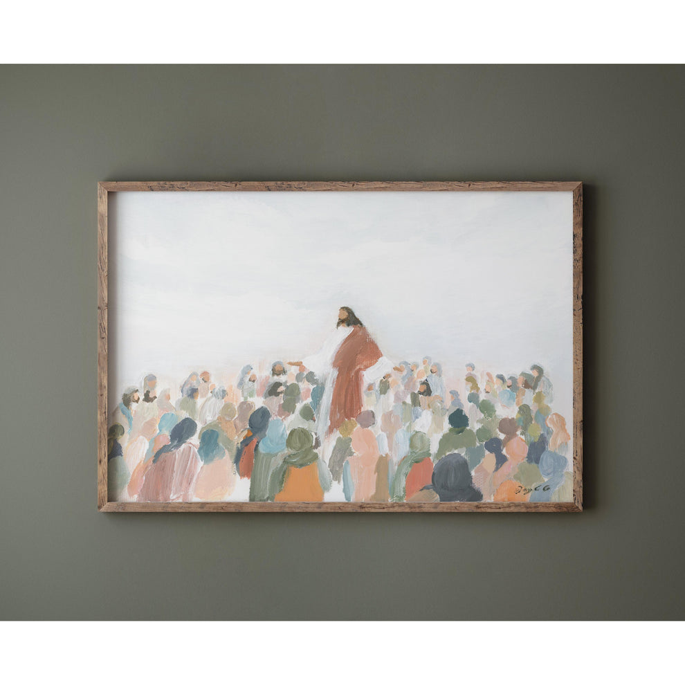 Modern Christian Bible Story Wall Art — “Jesus Teaching the Crowd ...