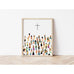 Modern Christian Art Print - Diverse People with the Cross – Made Seen
