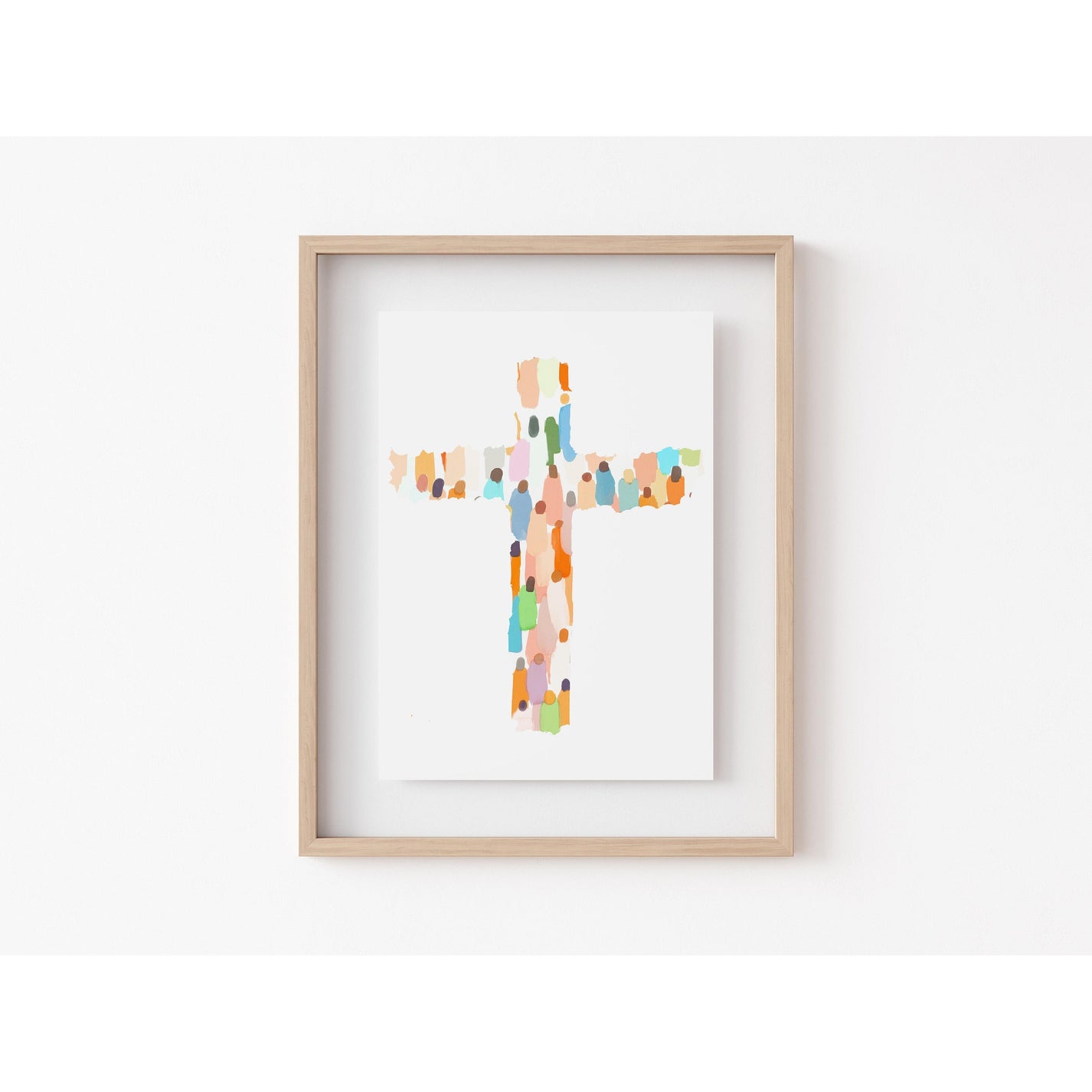 Christian Cross Wall Art — “Colorful Cross” Minimalist Print – Made Seen