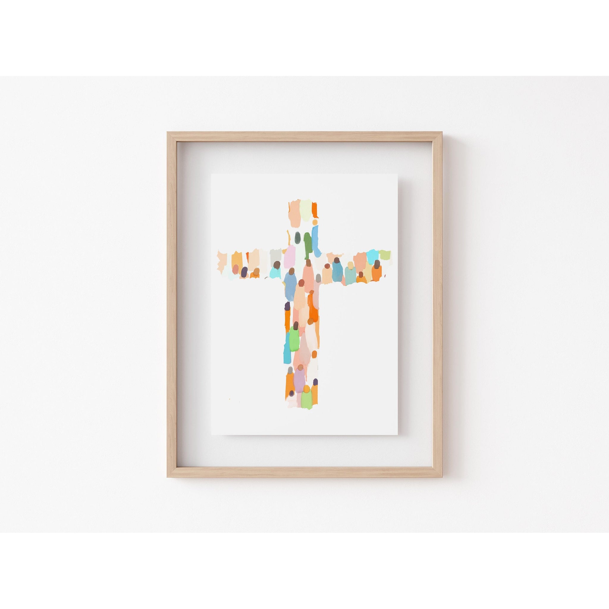 Modern Minimalist Christian Art of a Colorful Cross – Made Seen