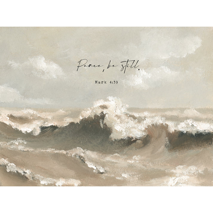 Ocean Waves Christian Wall Art — “Peace, Be Still” Print – Made Seen