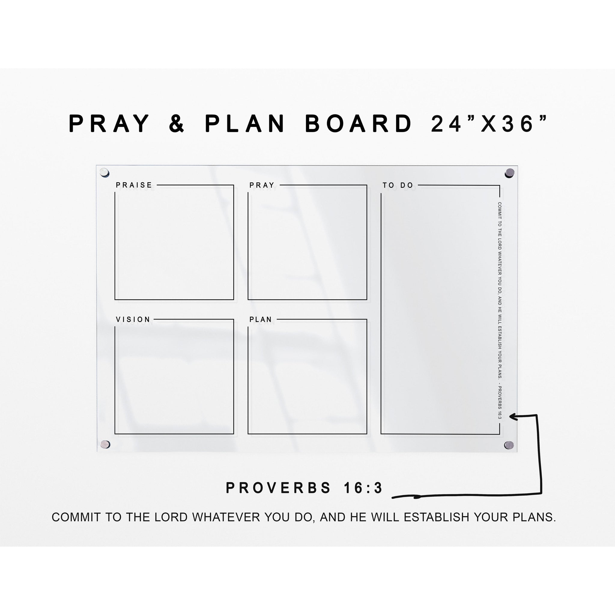 Pray & Plan Acrylic Board | Christian Acrylic Planner | Proverbs 16:3 ...