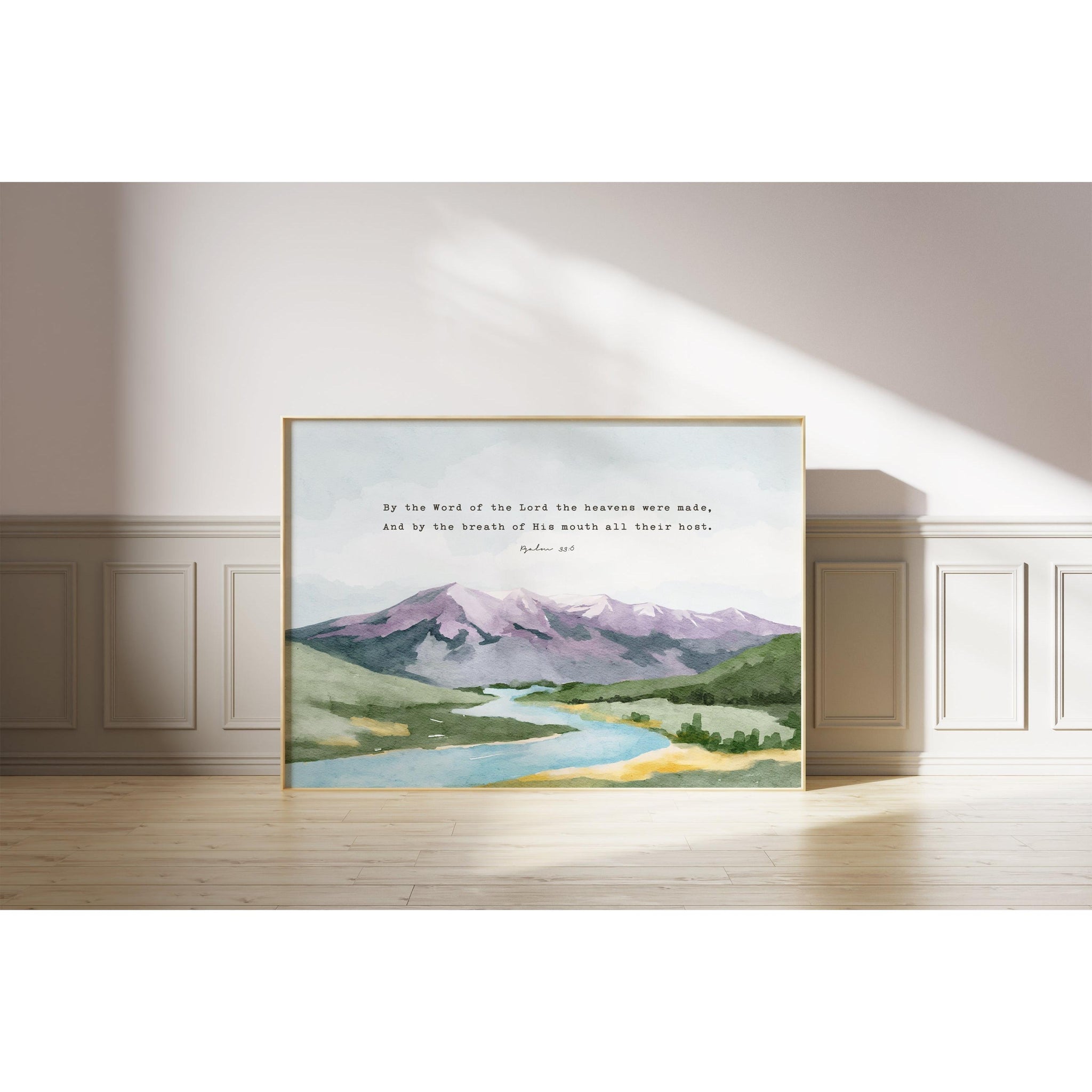 Scripture Art Psalm 33 Bible verses Watercolor Landscape - Creation Si ...